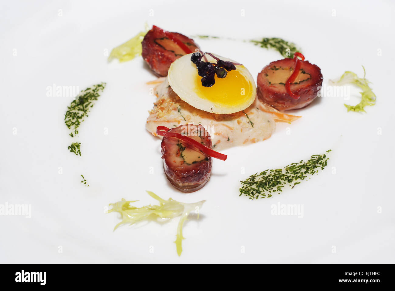Designed chicken food with an egg Stock Photo - Alamy