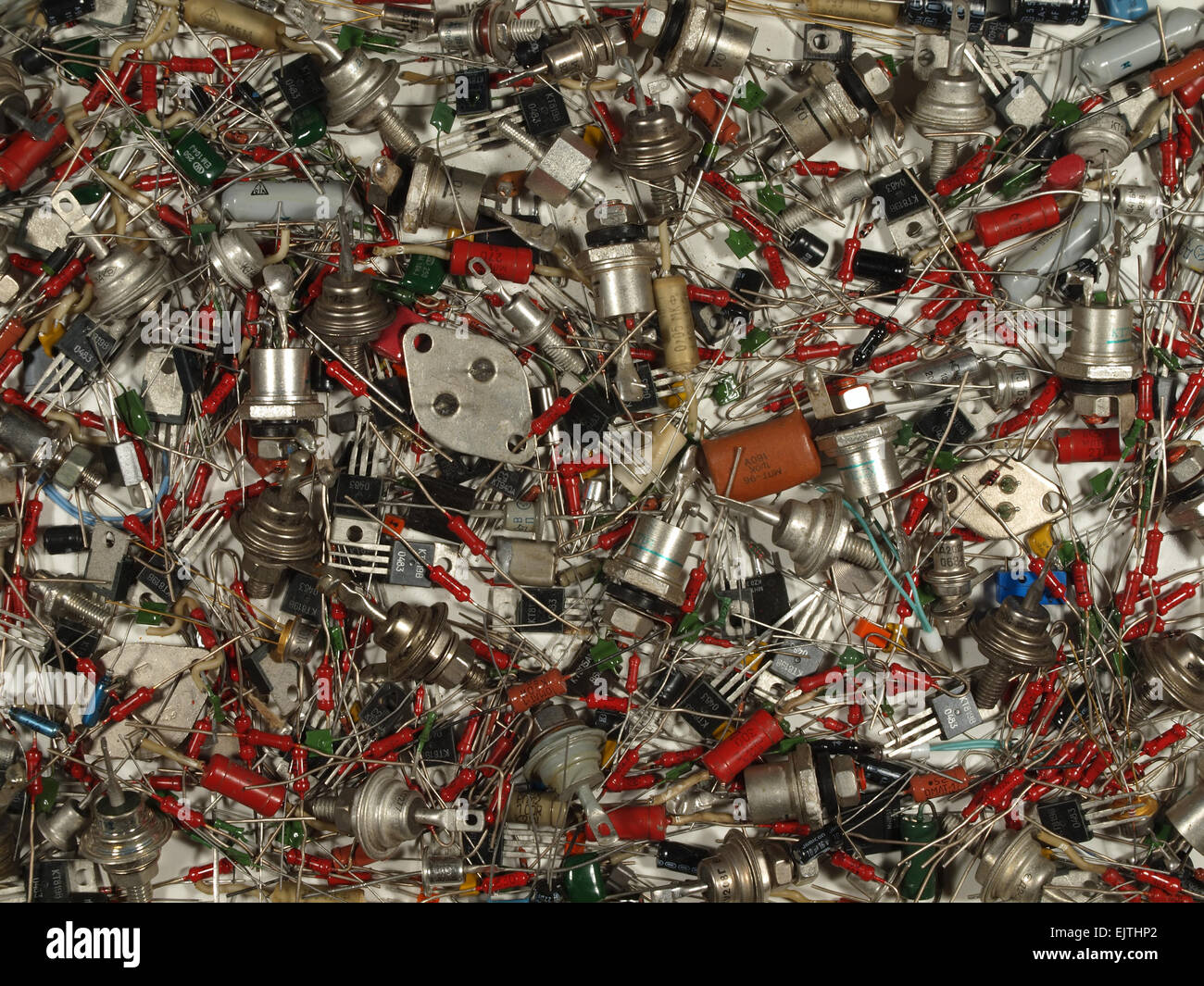Background of various electronic components of Soviet production Stock ...