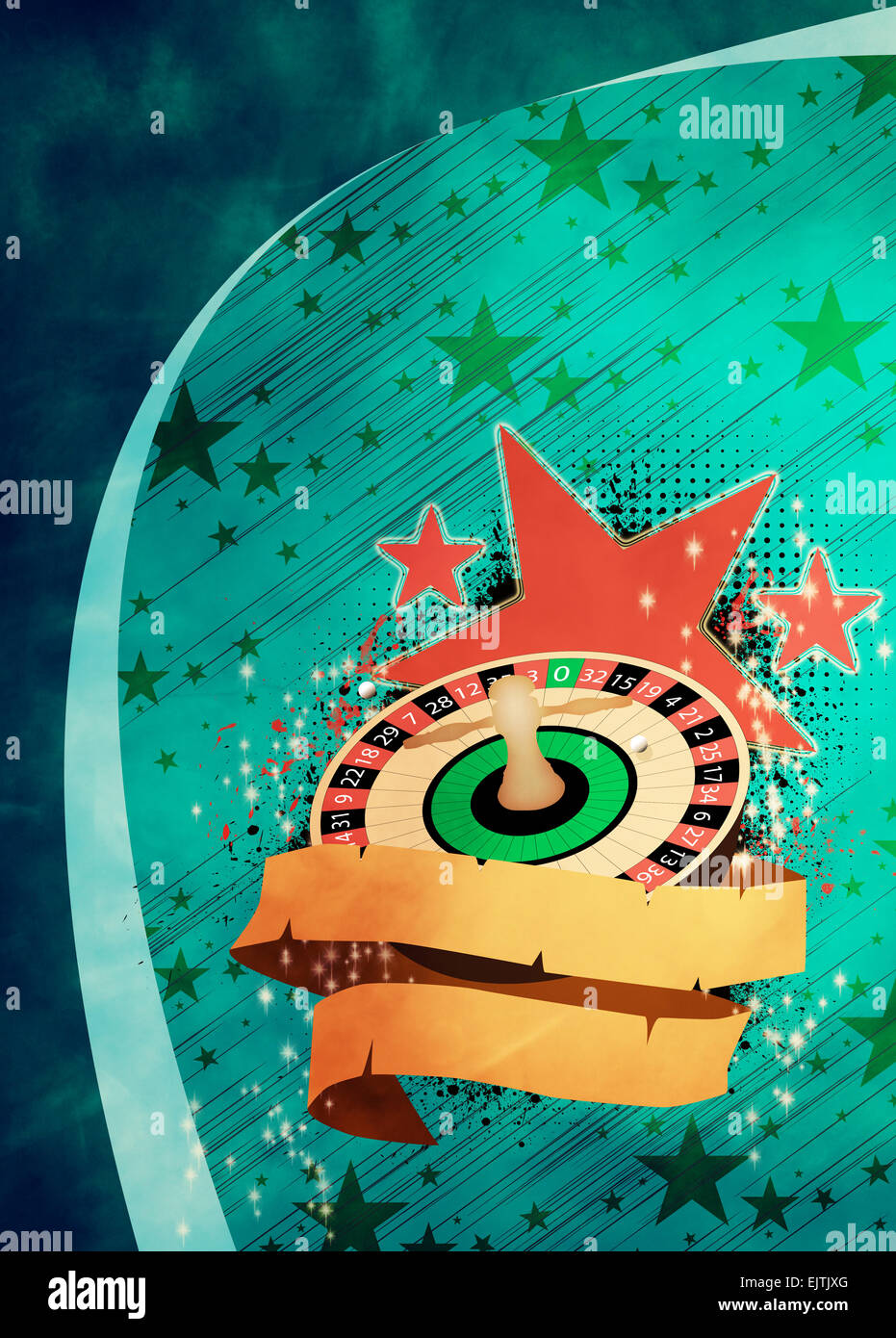 Casino roulette invitation poster, flyer and other advert background ...