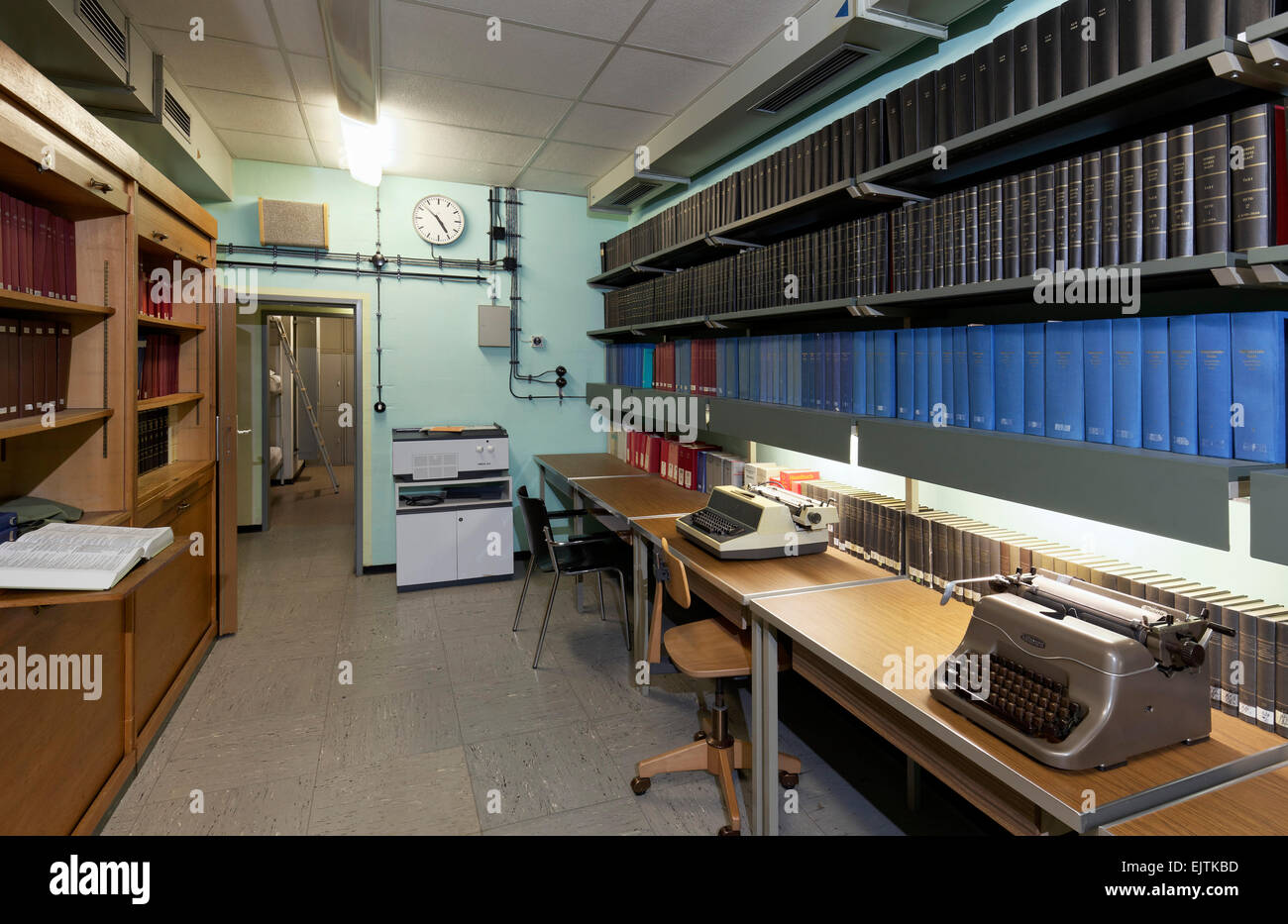 Library, nuclear bunker, Kall-Urft, Eifel, North Rhine-Westphalia ...