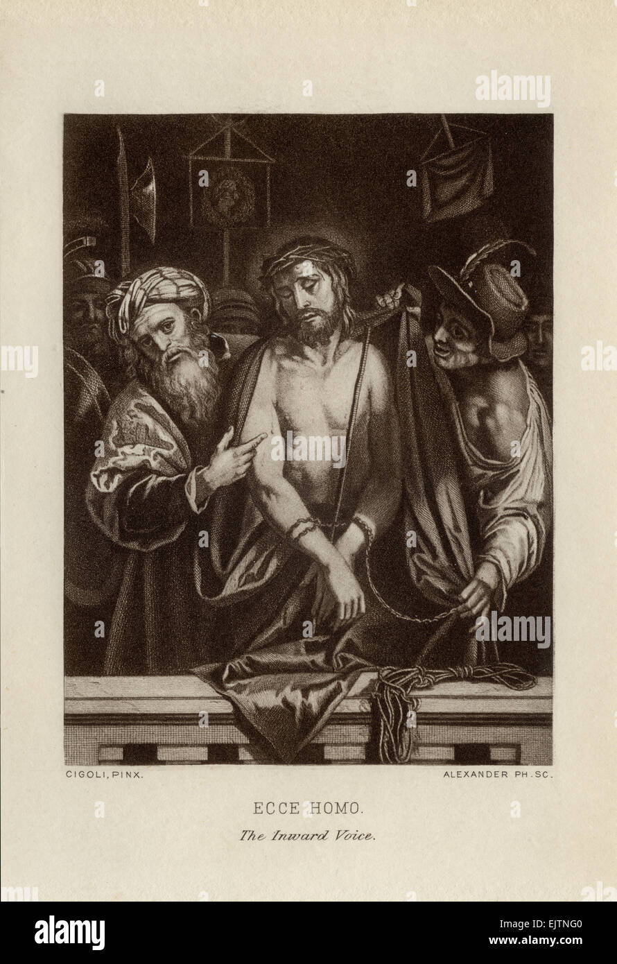 Photogravure from the painting “Ecce Homo” by Italian Mannerist/Baroque ...