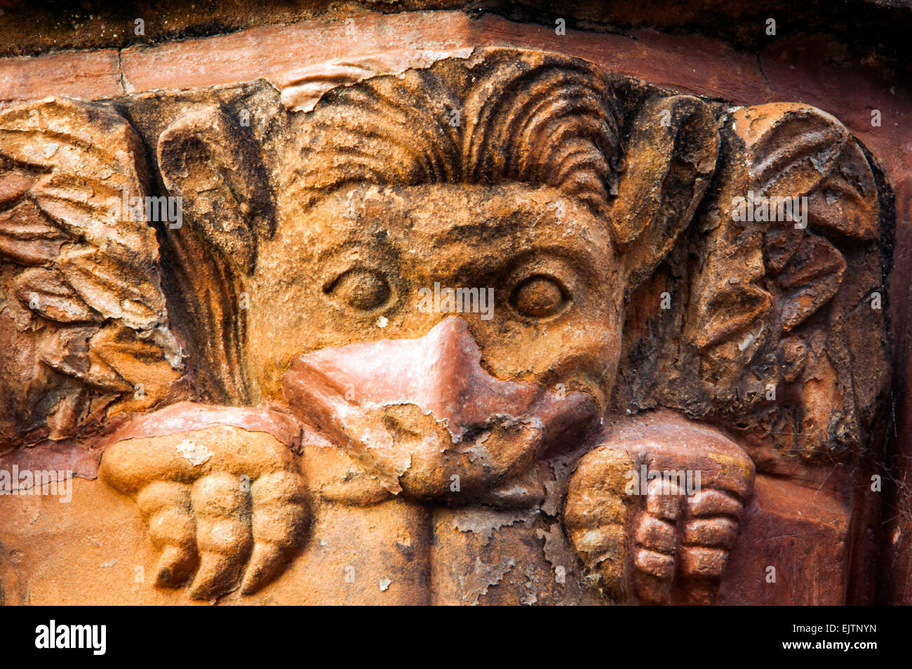 devil carving on pulpit, cathedral, Jesuit Mission of La Santísima ...