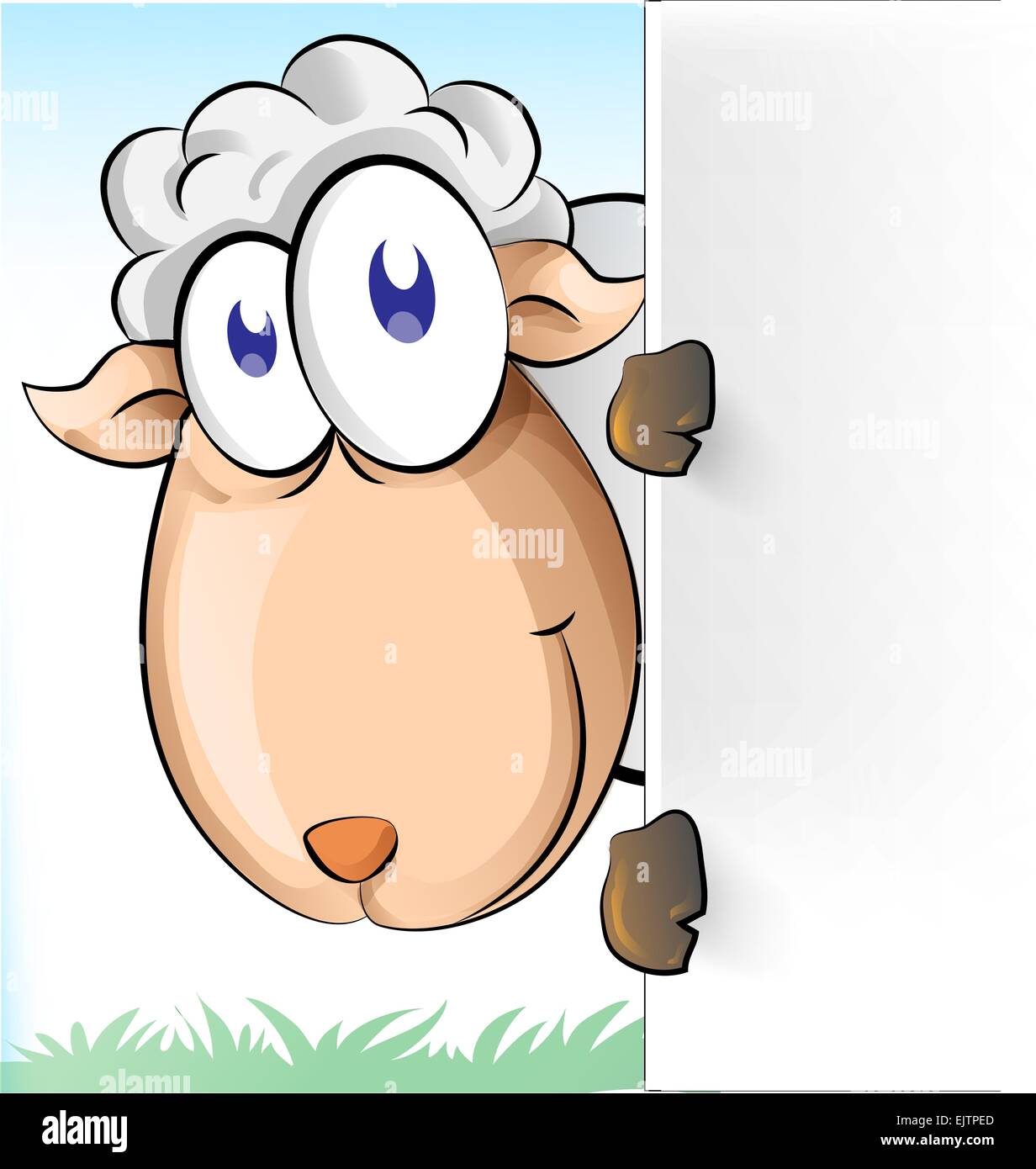 sheep cartoon with background Stock Vector Image & Art - Alamy