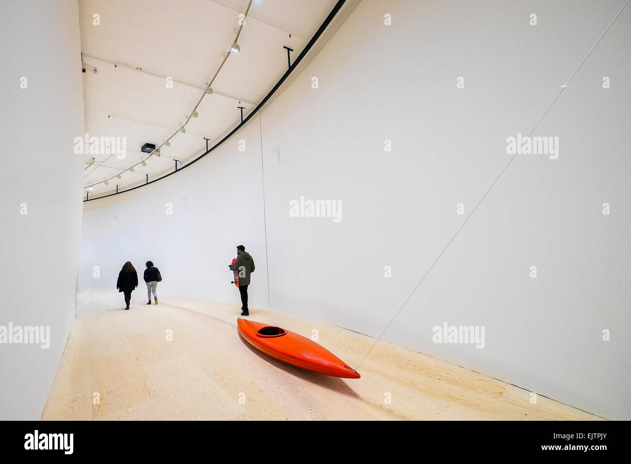 Artist Roman Signer installation Slow Movement at The Curve art gallery ...