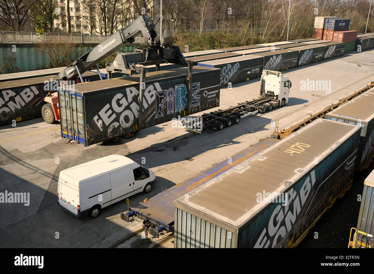 Container terminal and docks, Niehl, Cologne, Germany Stock Photo - Alamy