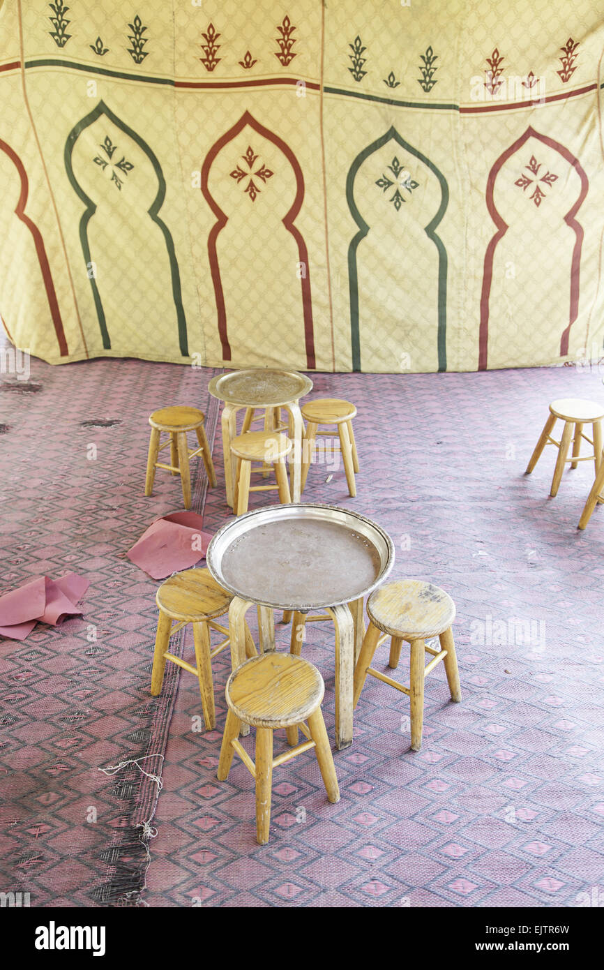 Typical Moroccan Bar to take tea, detail of a traditional Arabic place ...