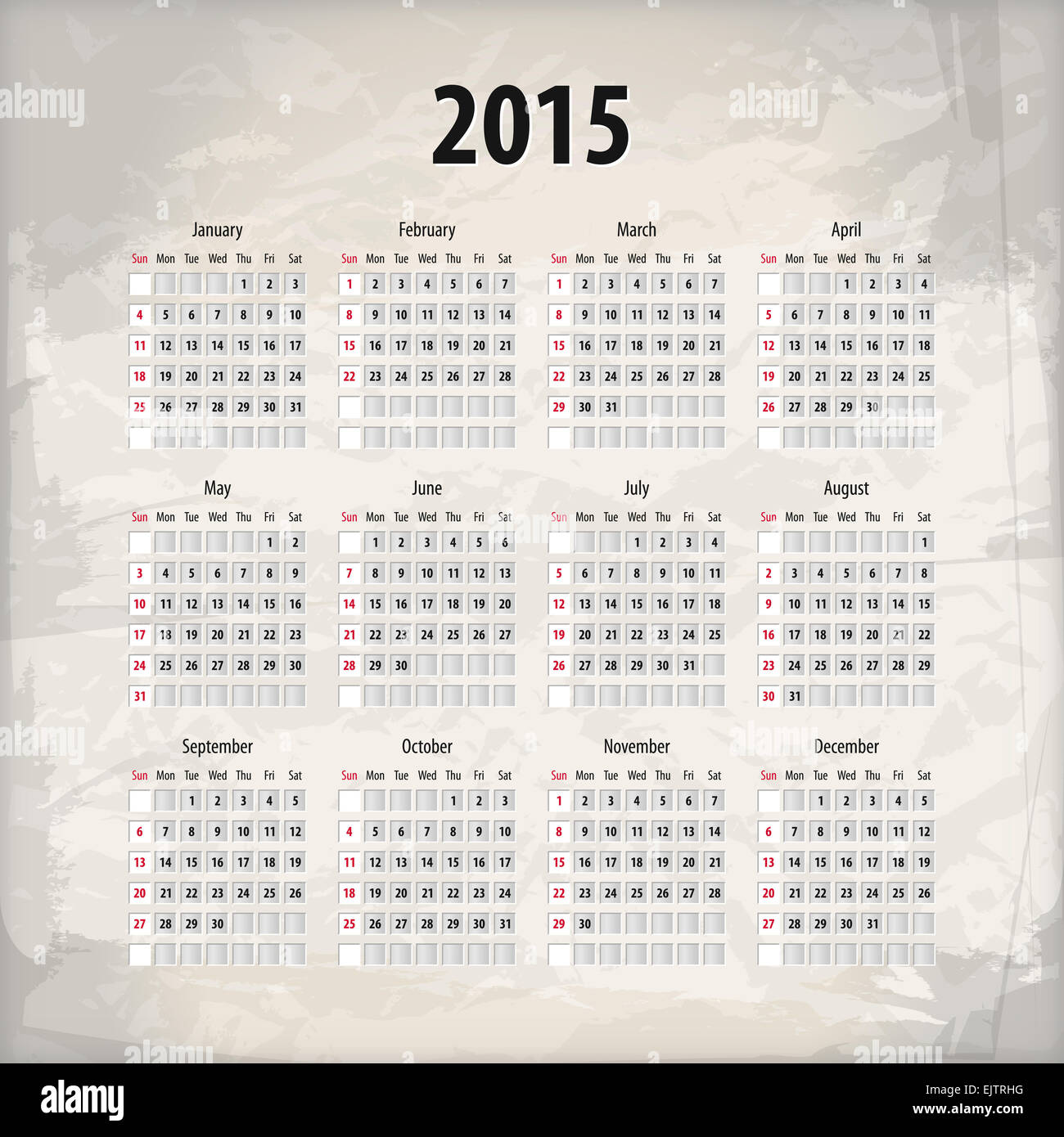 2015 calendar on textured background Stock Photo - Alamy