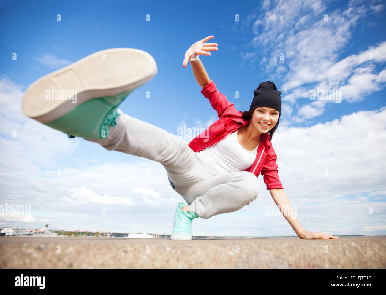 beautiful dancing girl in movement Stock Photo - Alamy