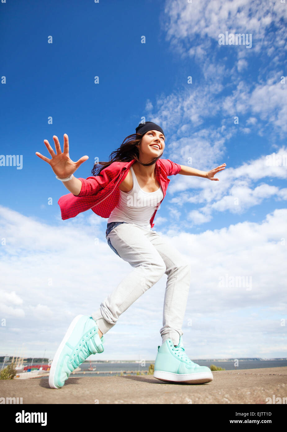 beautiful dancing girl in movement Stock Photo - Alamy