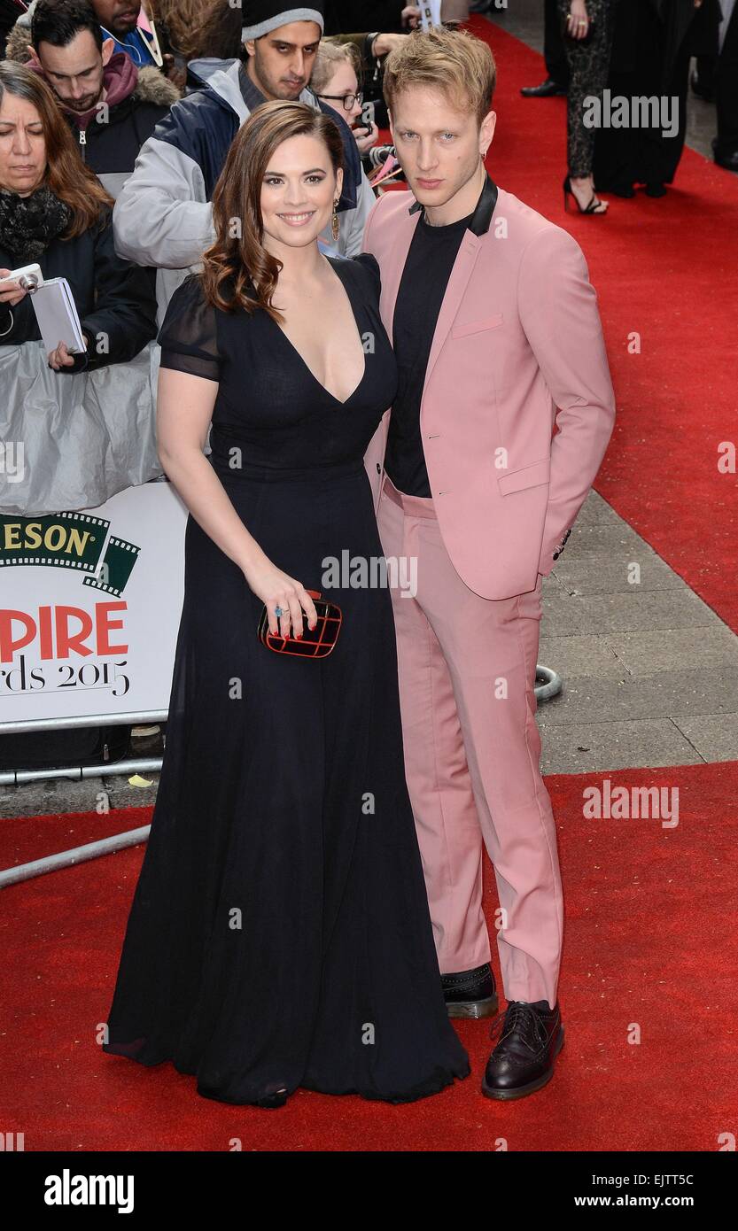London, UK. Hayley Atwell and Evan Jones at the Jameson Empire Film Awards at the Grosvenor ...