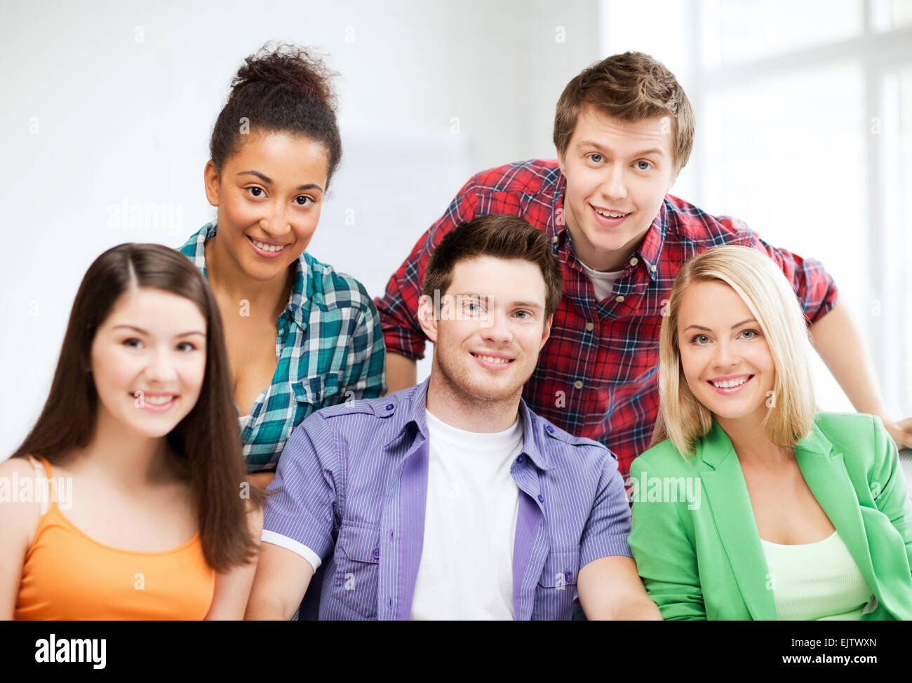 group of students at school Stock Photo - Alamy