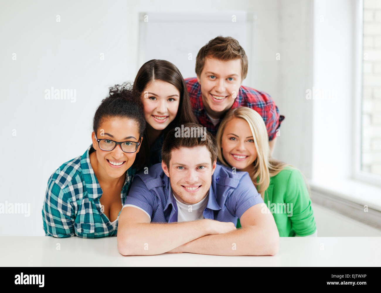 group of students at school Stock Photo - Alamy
