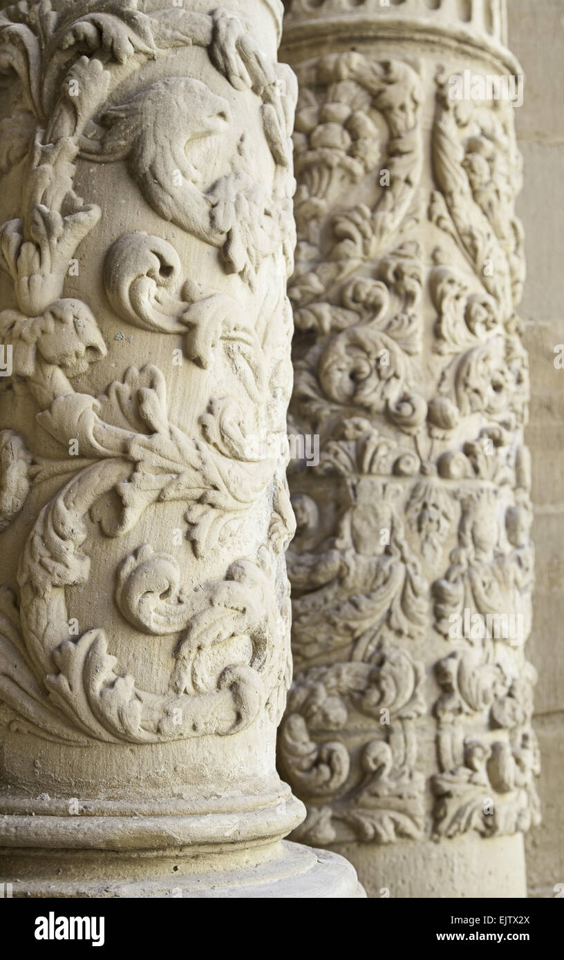 Ancient stone columns, detail of old architecture, monument Stock Photo ...