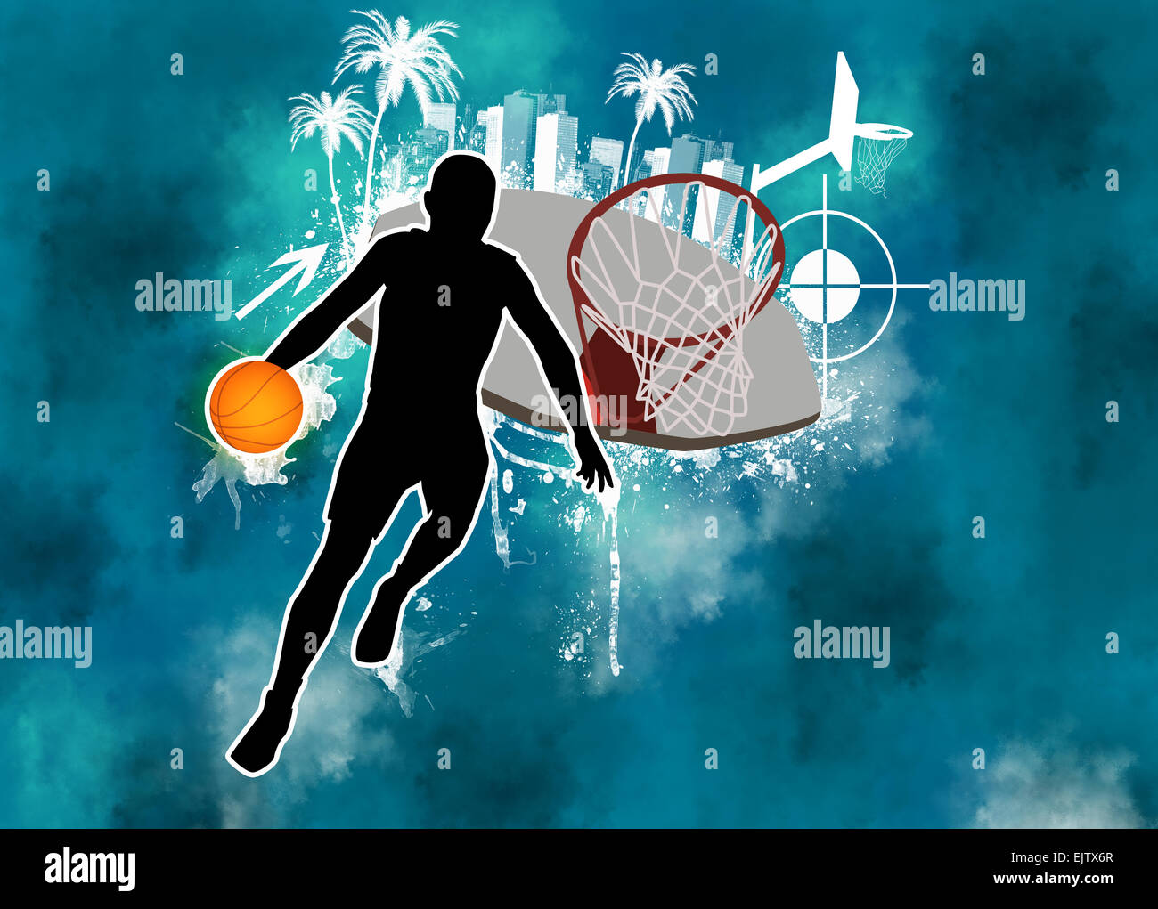 Basketball sport poster or flyer background with space Stock Photo - Alamy