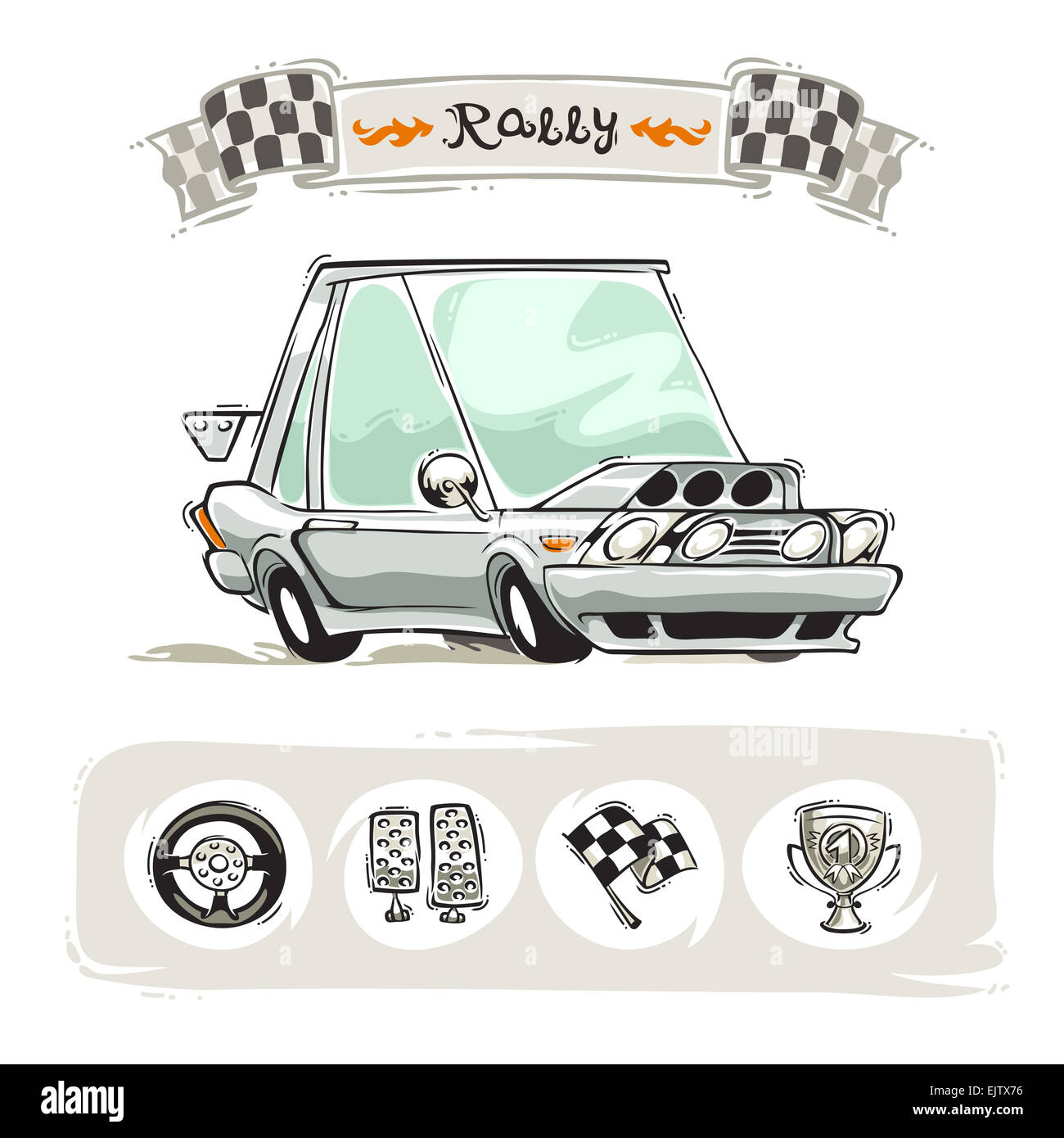 Hatchback car cartoon illustration hi-res stock photography and images ...