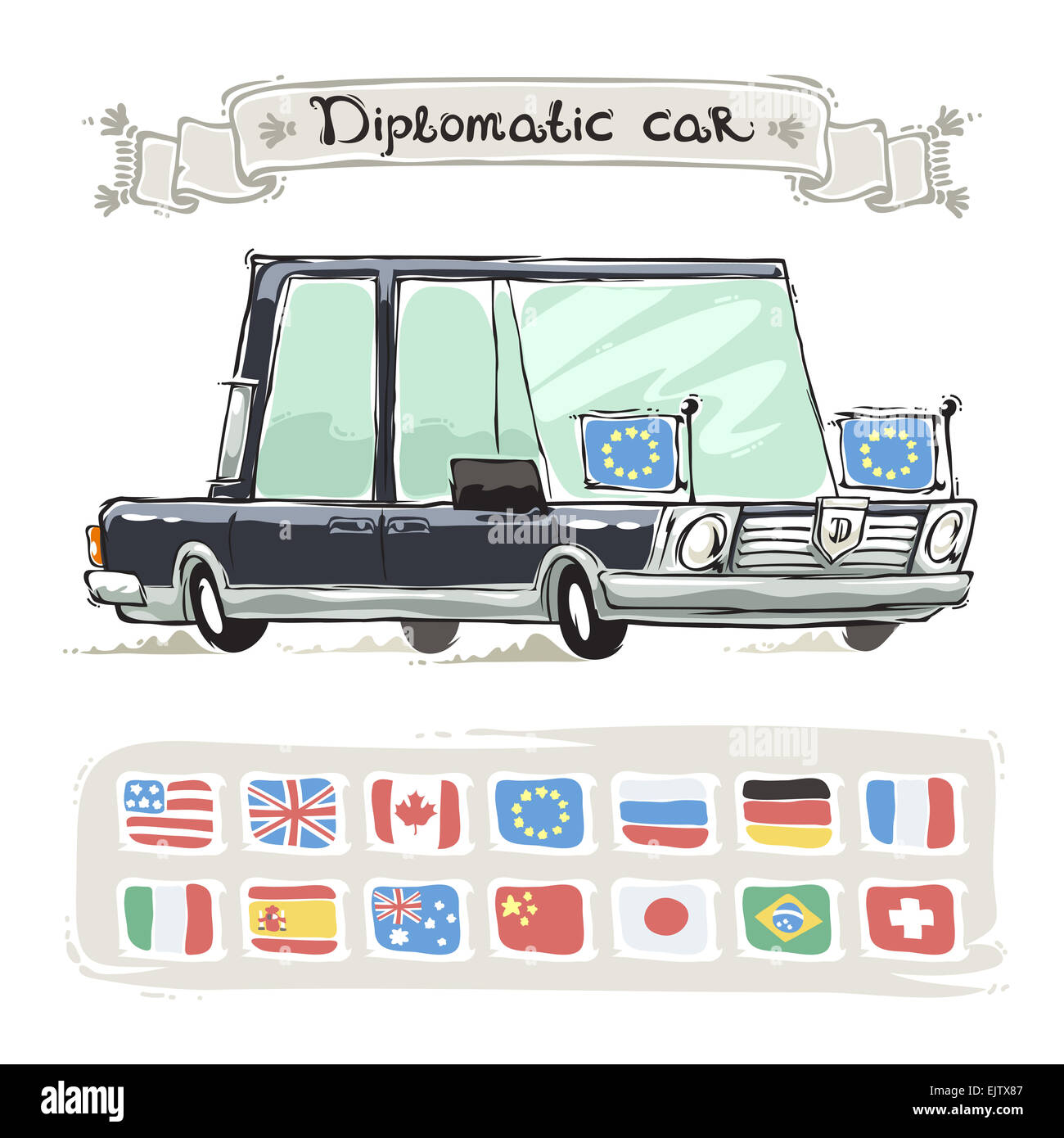 Diplomatic car flag hi-res stock photography and images - Alamy