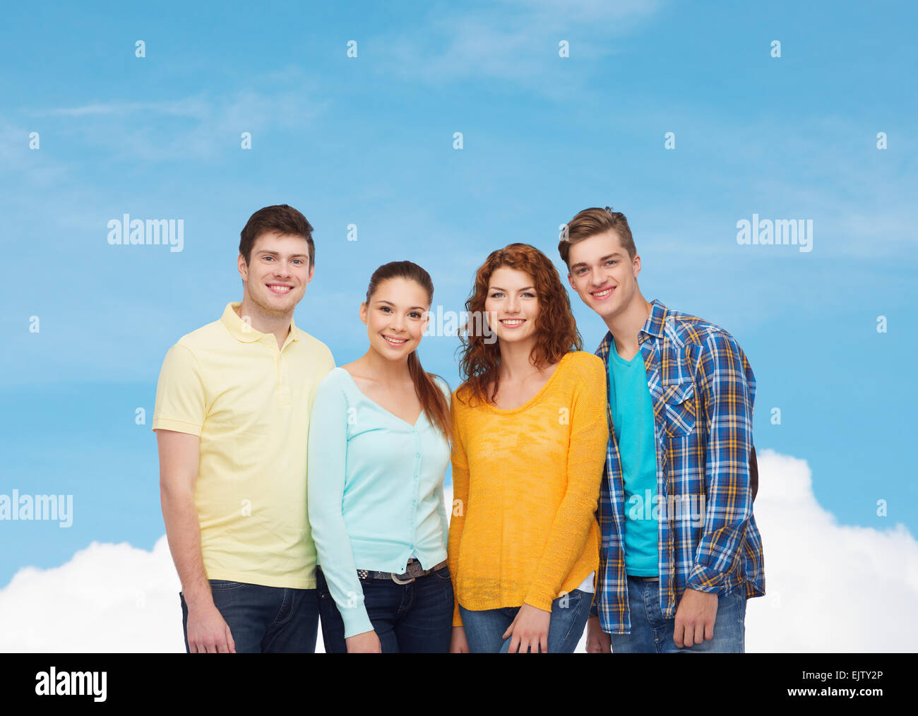 group of smiling teenagers Stock Photo - Alamy