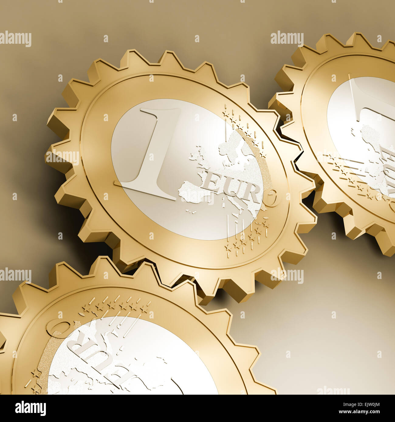 3d image of euro gear coin Stock Photo - Alamy