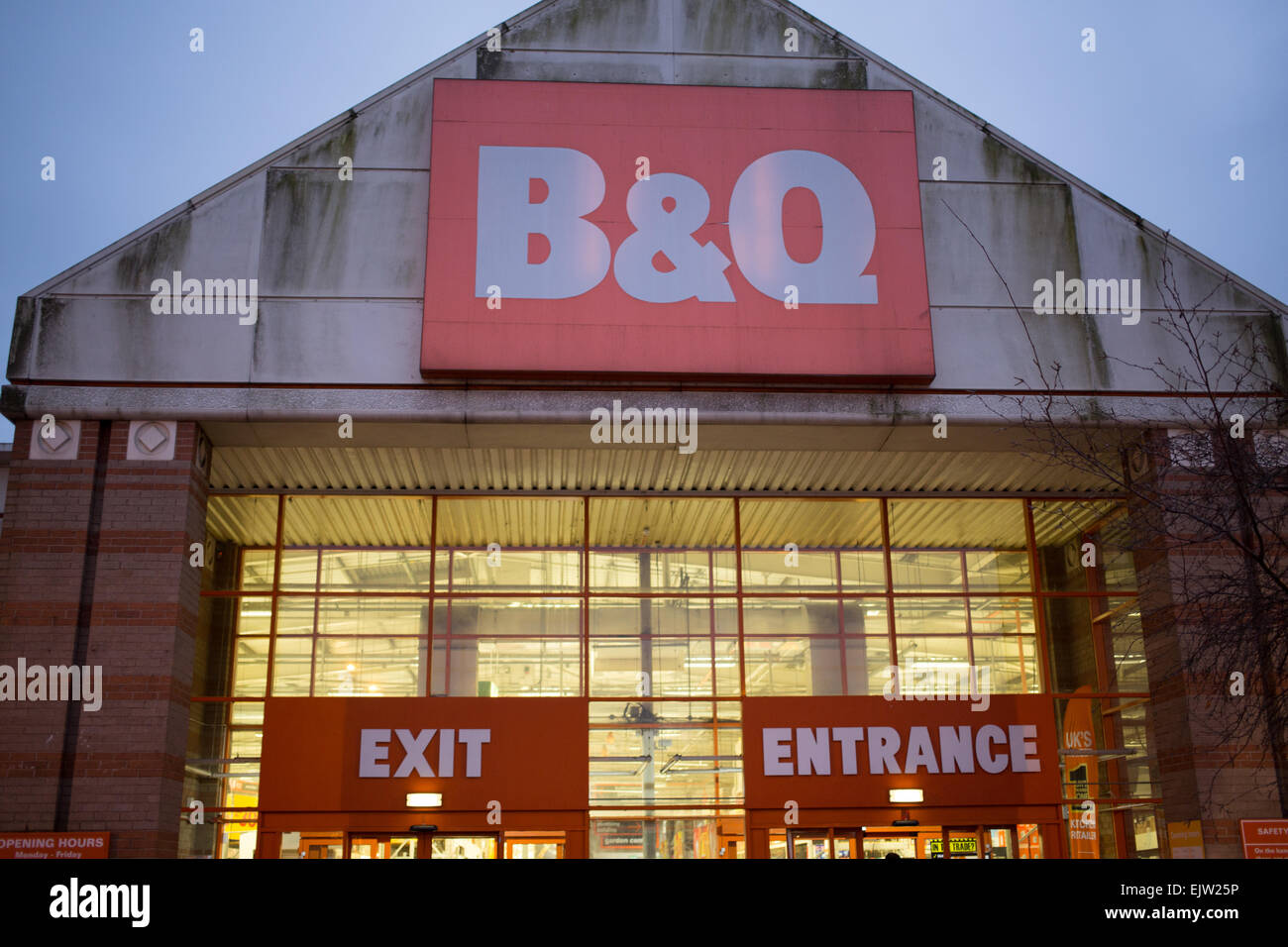 B&Q store entrance on the Old Kent Road, South London UK Stock Photo ...