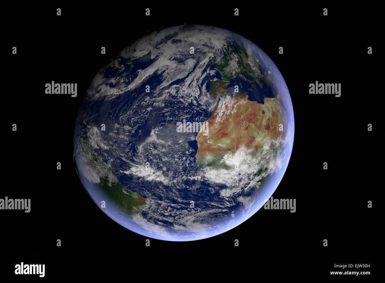 Planet Earth in Space: computer generated image of planet earth in ...
