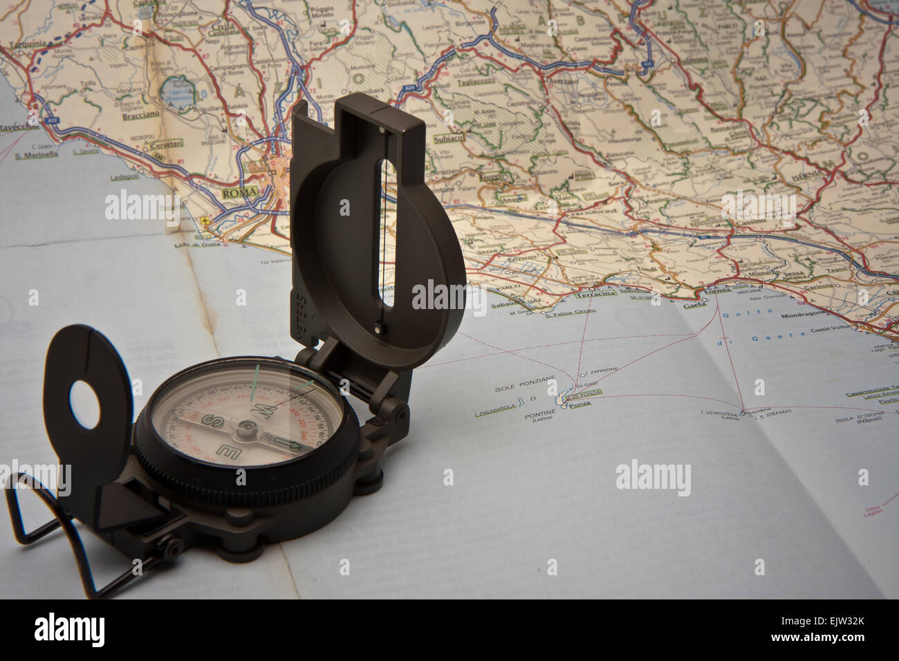 Compass old map italy hi-res stock photography and images - Alamy