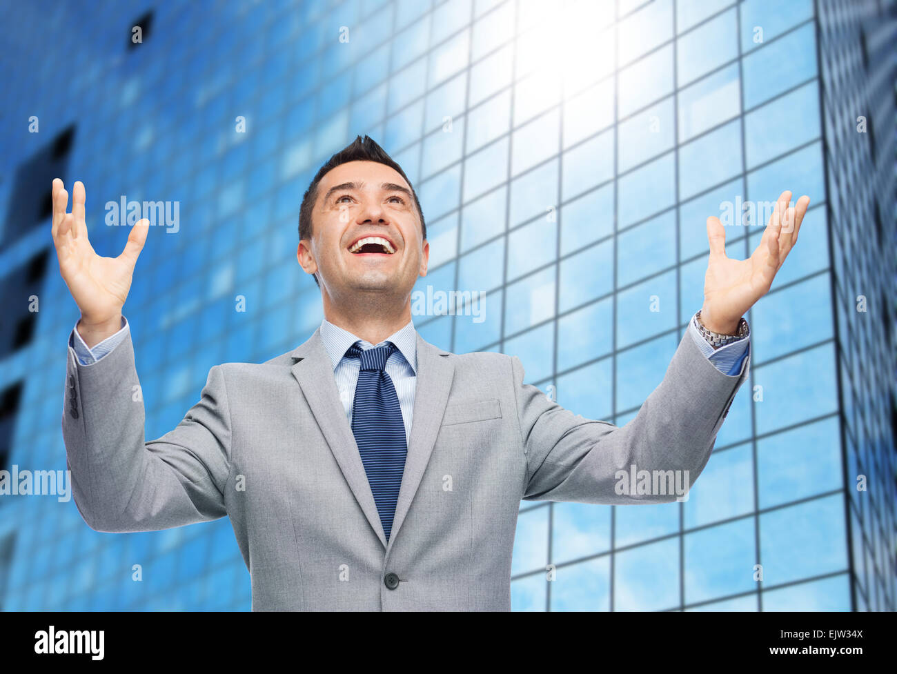 happy laughing businessman in suit Stock Photo - Alamy