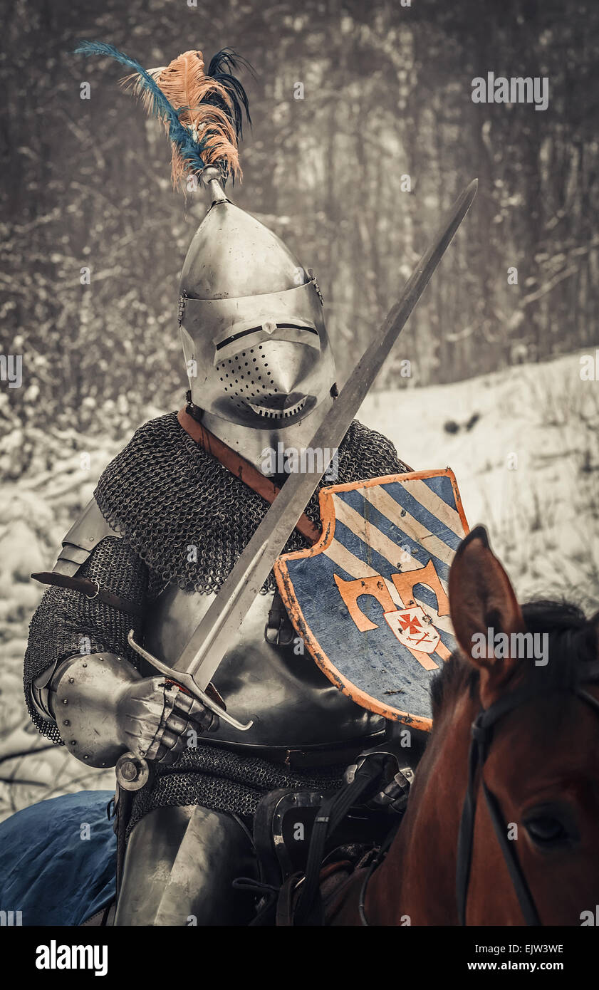 Medieval Knight St Petersburg Russia High Resolution Stock Photography ...