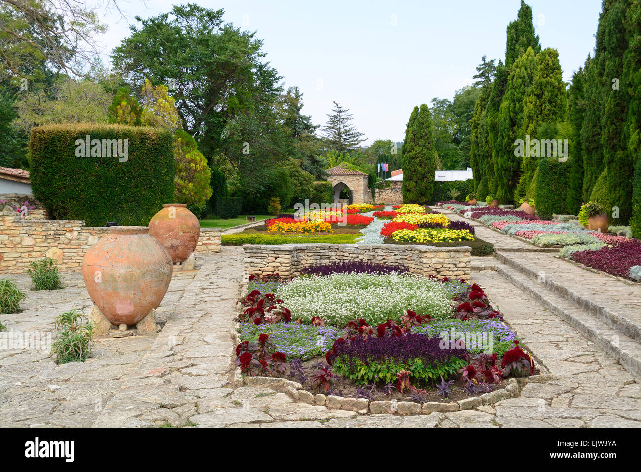 Old big clay pots at Balchik Botanical Garden, Bulgaria Stock Photo - Alamy