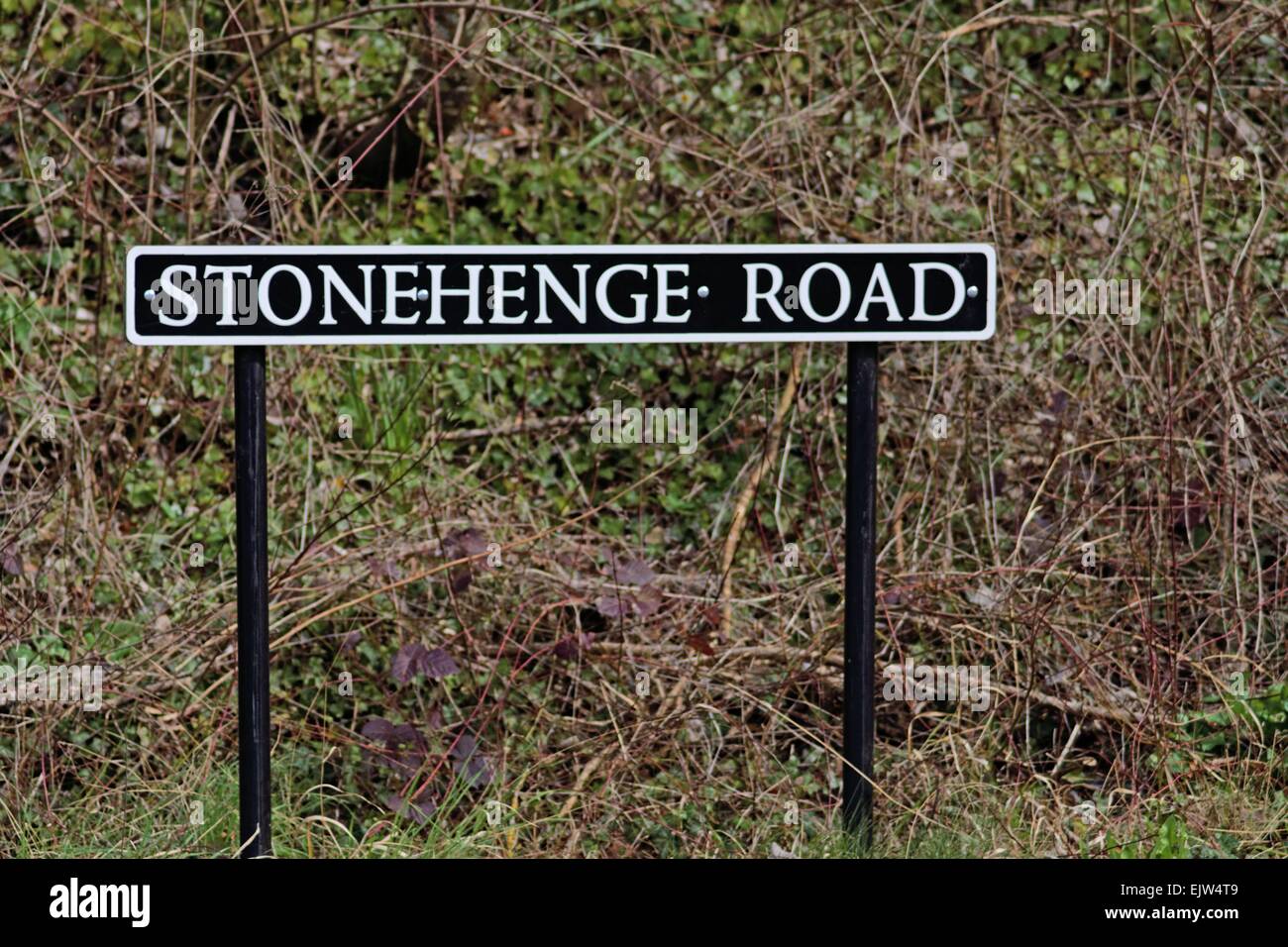 Stonehenge Road sign at West Amesbury Stock Photo - Alamy