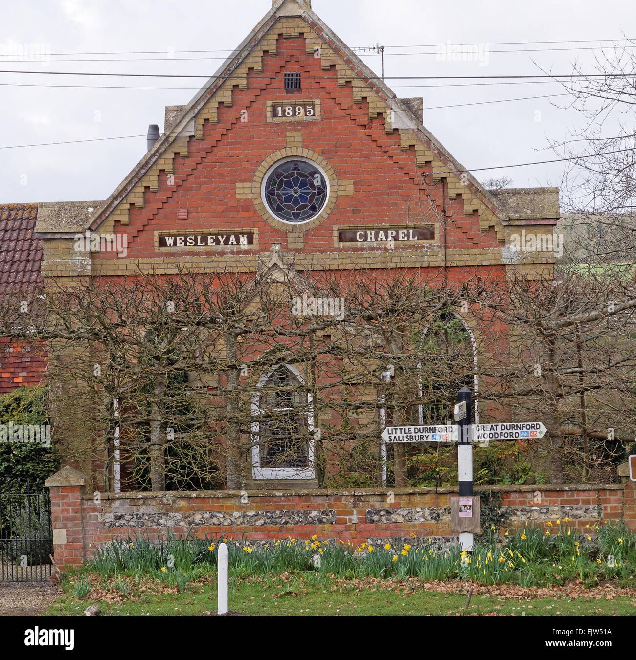 Wesleyan Chapel Netton 1895 red brick building Stock Photo - Alamy