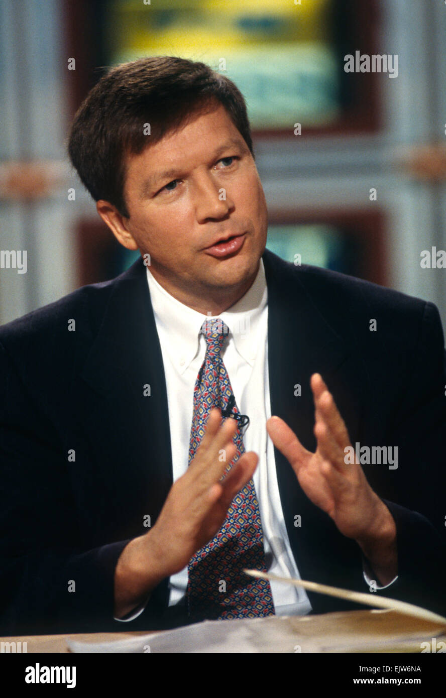 Congressional Rep. John Kasich appears on NBC's Meet the Press December 8, 1996 in Washington ...