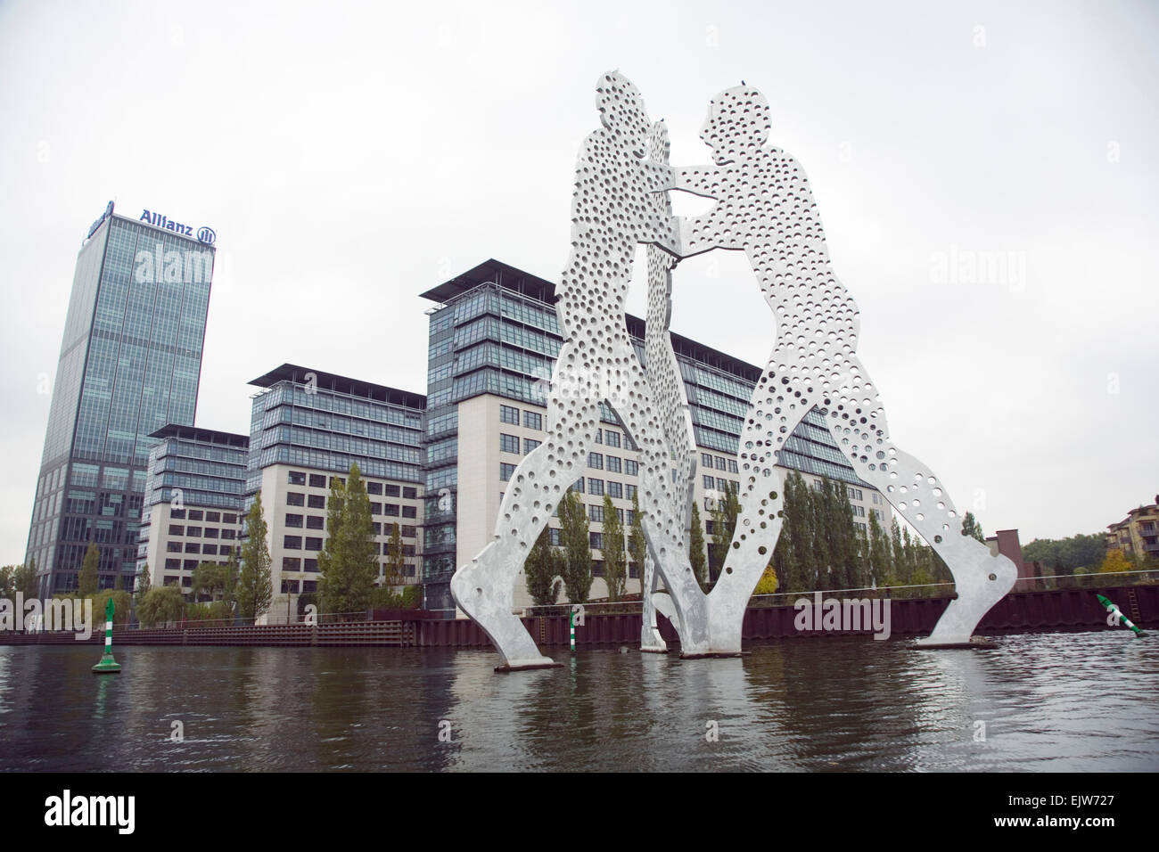 The statue "Molecular man" by Jonatan Borofsky in Berlin in germany ...