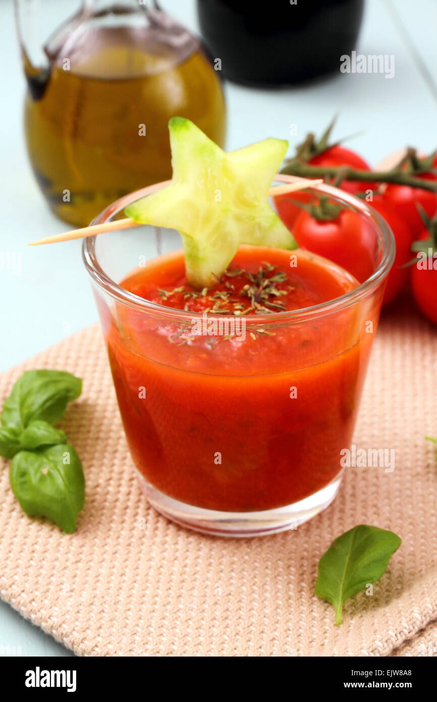 Healthy vegetable tomato smoothie and juice, close up Stock Photo - Alamy