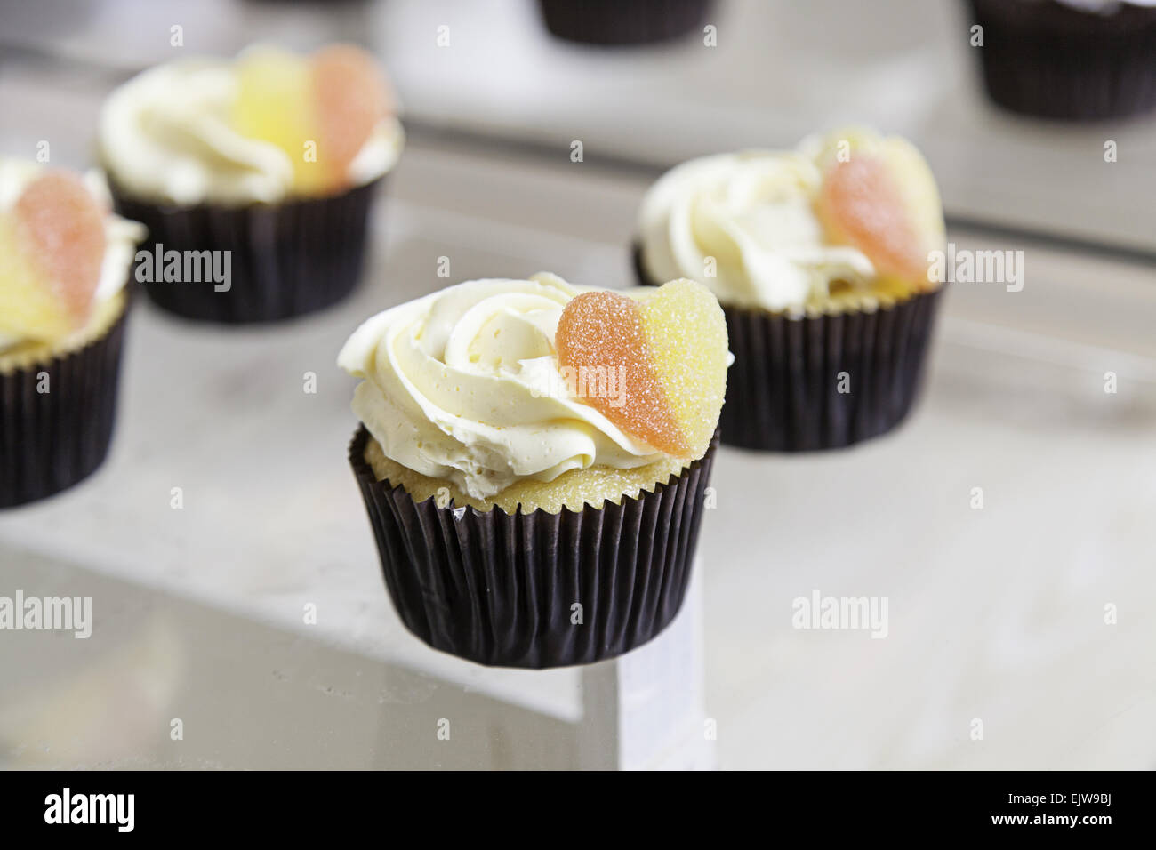 Cupcakes of colors and flavors, detail of a sweet dessert, modern ...