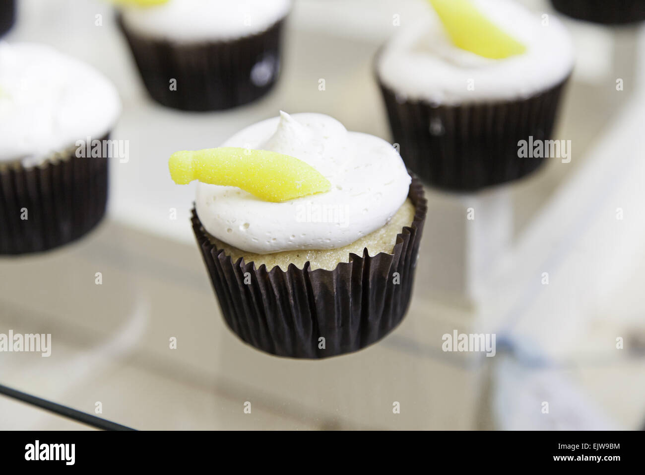 Cupcakes of colors and flavors, detail of a sweet dessert, modern ...