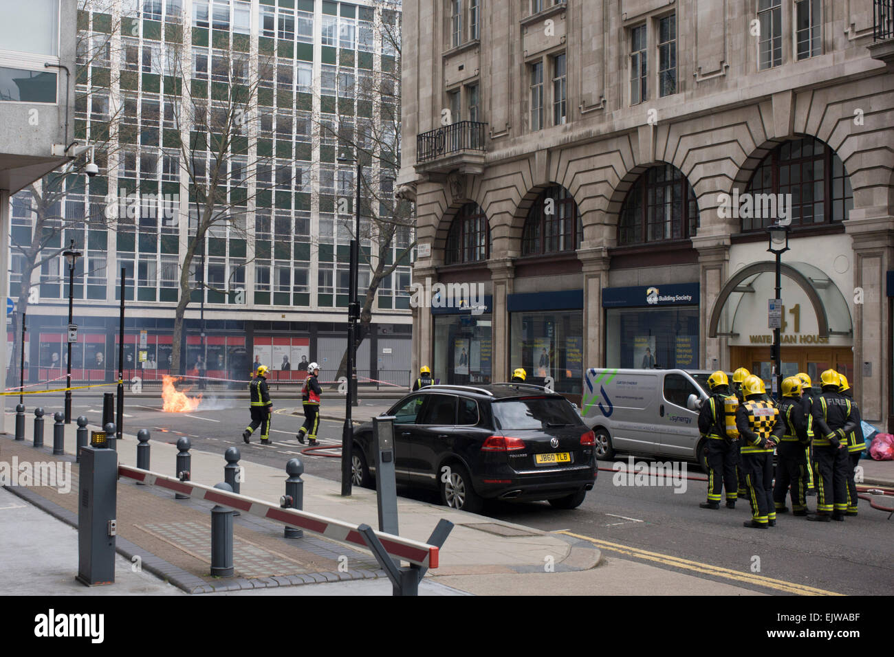 London, UK. 1st April, 2015. An electrical fire in a subterranean ...