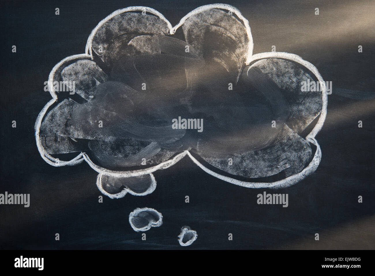 Chalk drawing of cloud on blackboard Stock Photo - Alamy