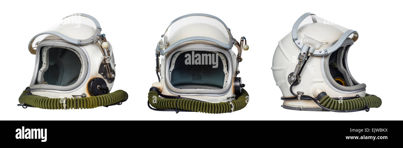 Set of space helmets Stock Photo - Alamy
