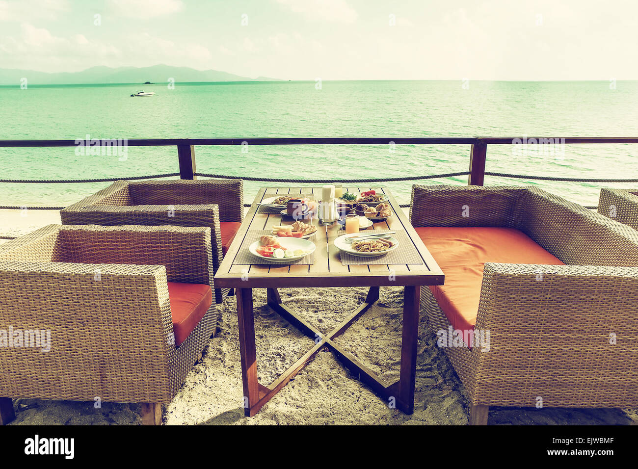 Breakfast with seaview hi-res stock photography and images - Alamy