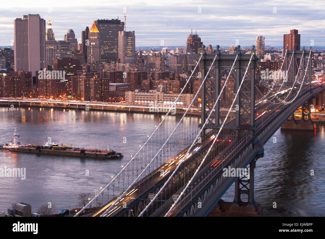 USA, New York, New York City, View of East River and cityscape Stock ...