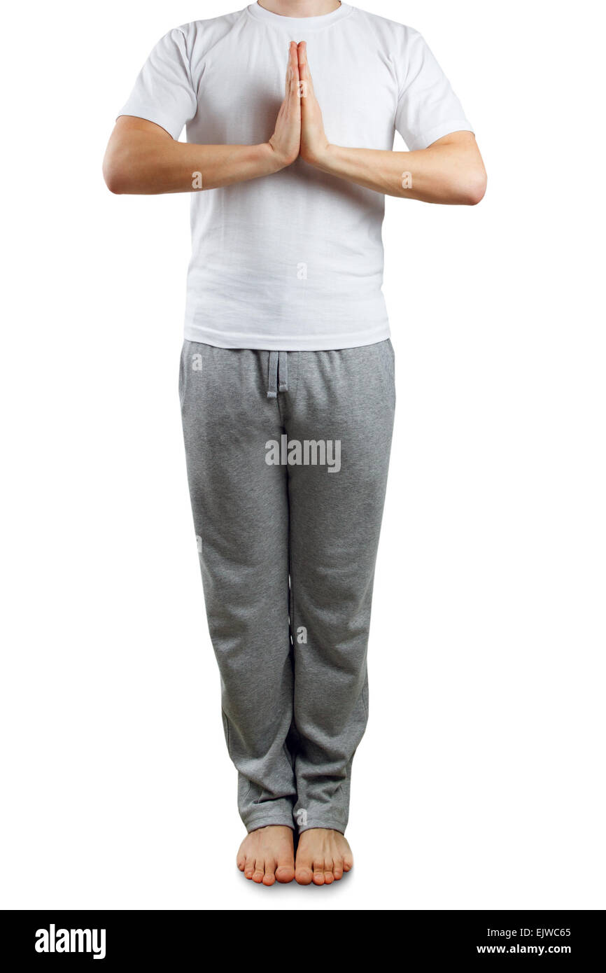 Man doing yoga Stock Photo - Alamy