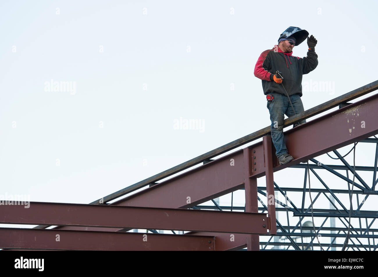 USA, Montana, Kalispell, Man welding steel bar Stock Photo - Alamy