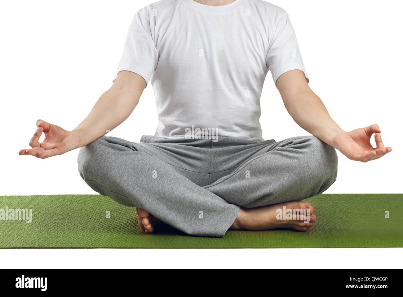 Young man in lotus pose Stock Photo - Alamy