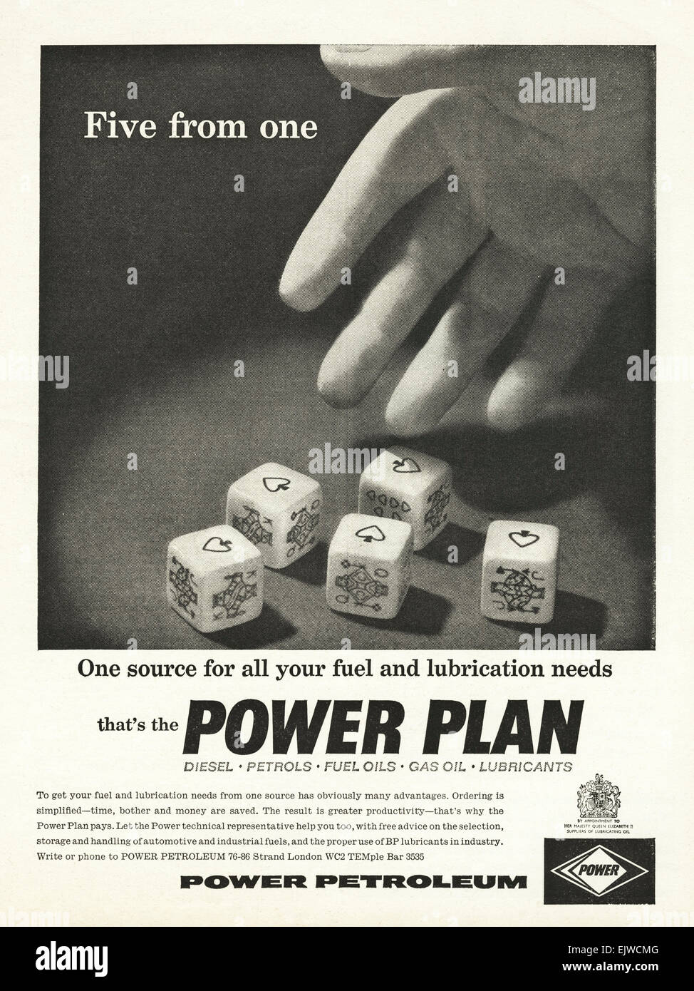 1960s advertisement magazine advert for POWER PLAN fuel & oil dated ...