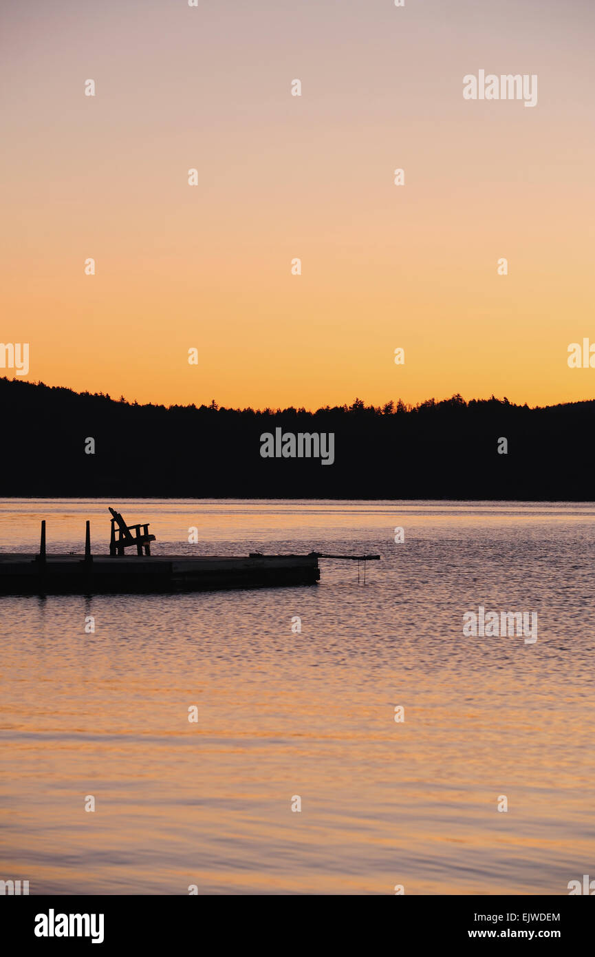USA, New York, Lake George, Jetty on lake at dawn Stock Photo - Alamy