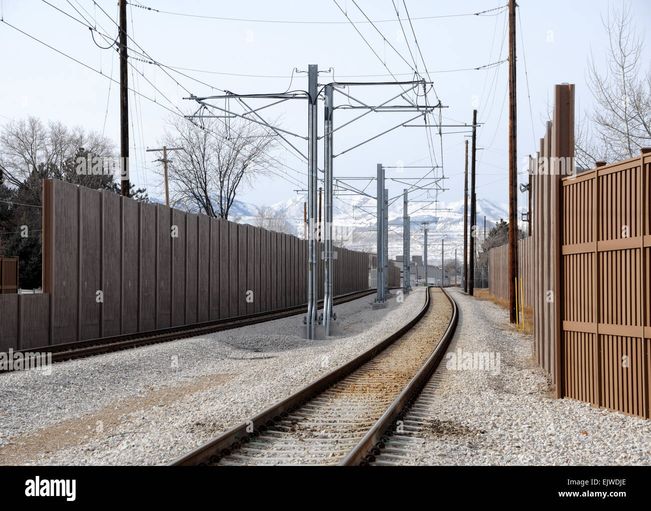 Commuter Light Rail Line through Salt Lake Valley Stock Photo - Alamy
