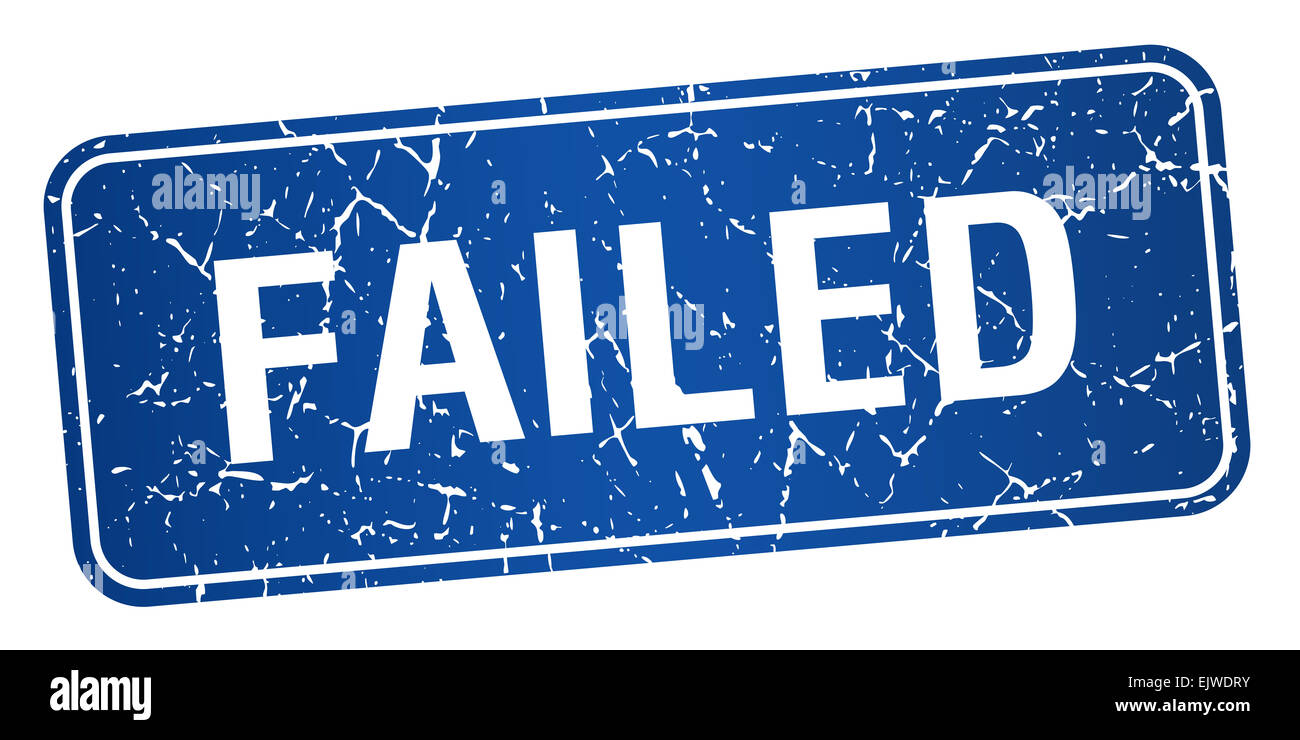 failed blue square grunge textured isolated stamp Stock Photo - Alamy