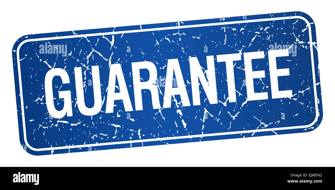 guarantee blue square grunge textured isolated stamp Stock Photo - Alamy