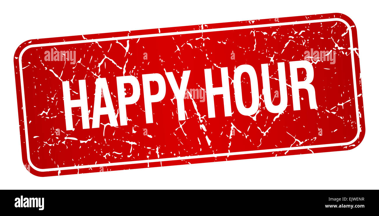 Happy hour sign square Cut Out Stock Images & Pictures - Alamy