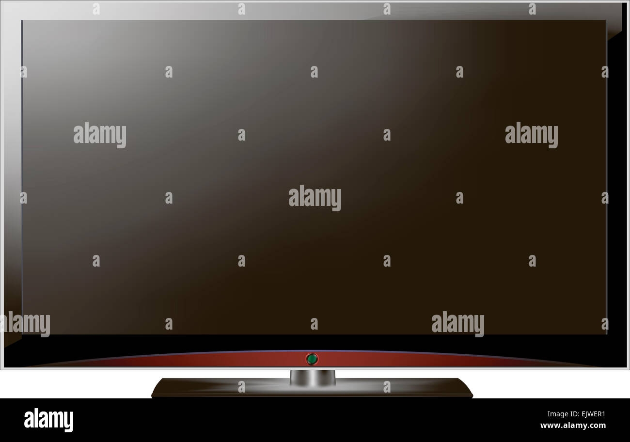 TV flat screen lcd, plasma realistic illustration Stock Photo - Alamy